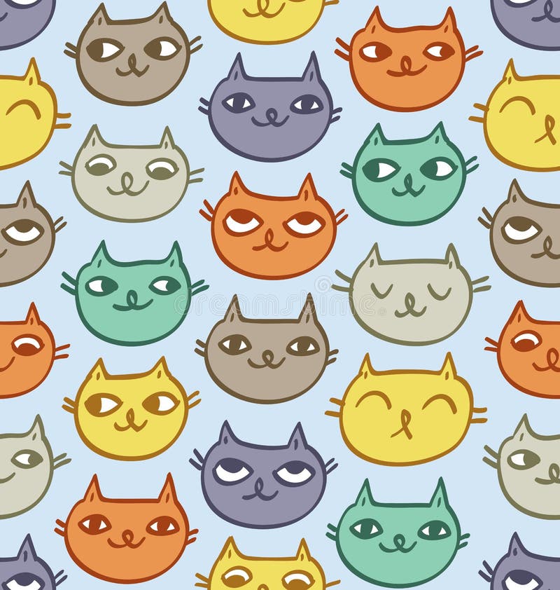 Cats pattern stock vector. Illustration of textile, kitten - 31221846