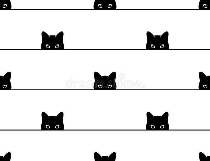 Cats Peeping on You Seamless Graphic Pattern Stock Vector ...