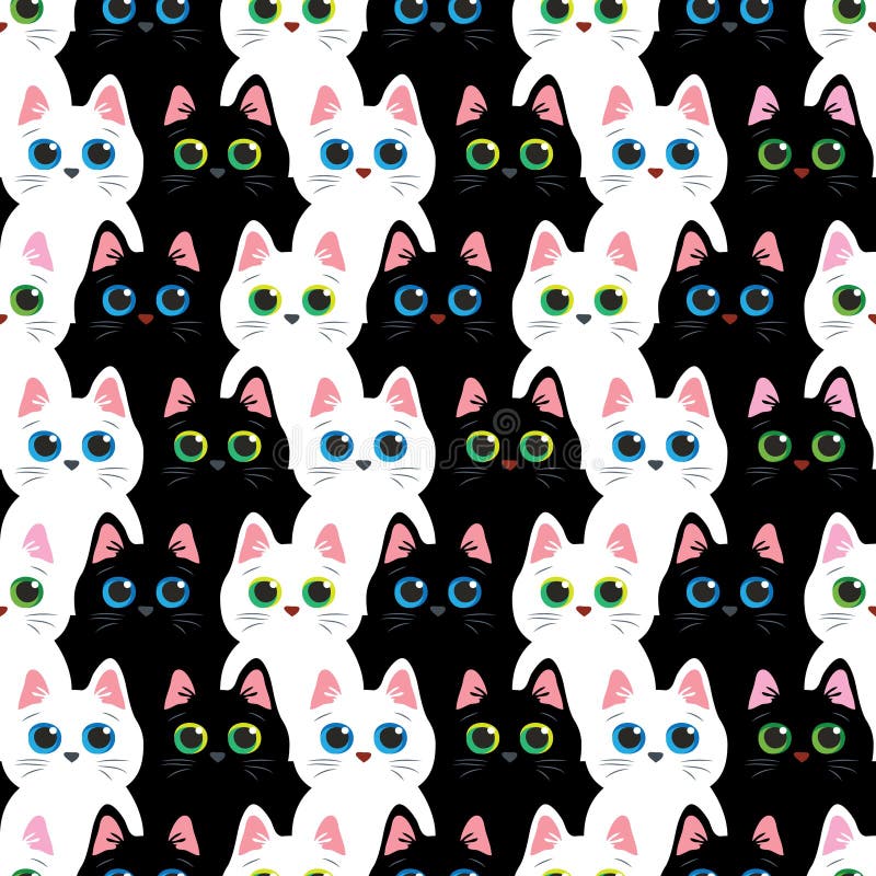 Cats Seamless Abstract Pattern Stock Illustration - Illustration of ...