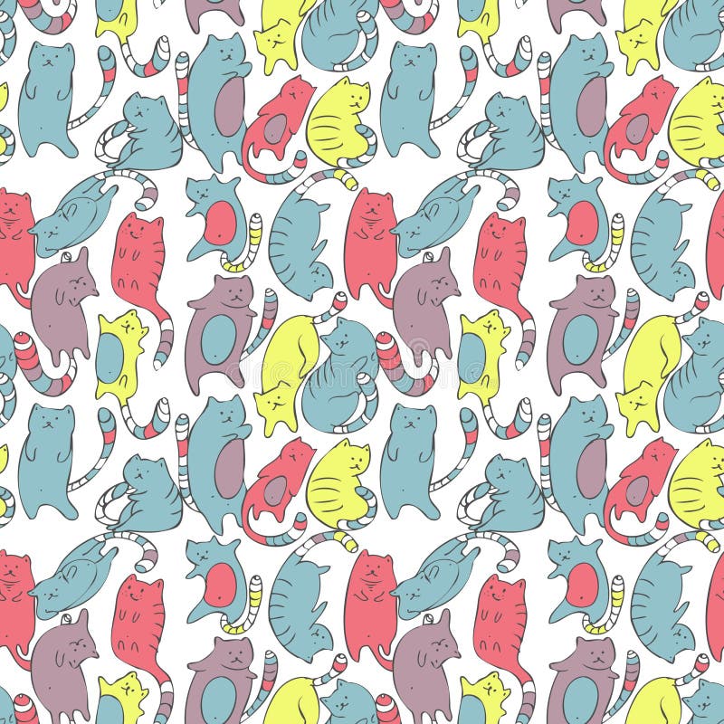 Cats seamless pattern stock vector. Illustration of cute - 61447848