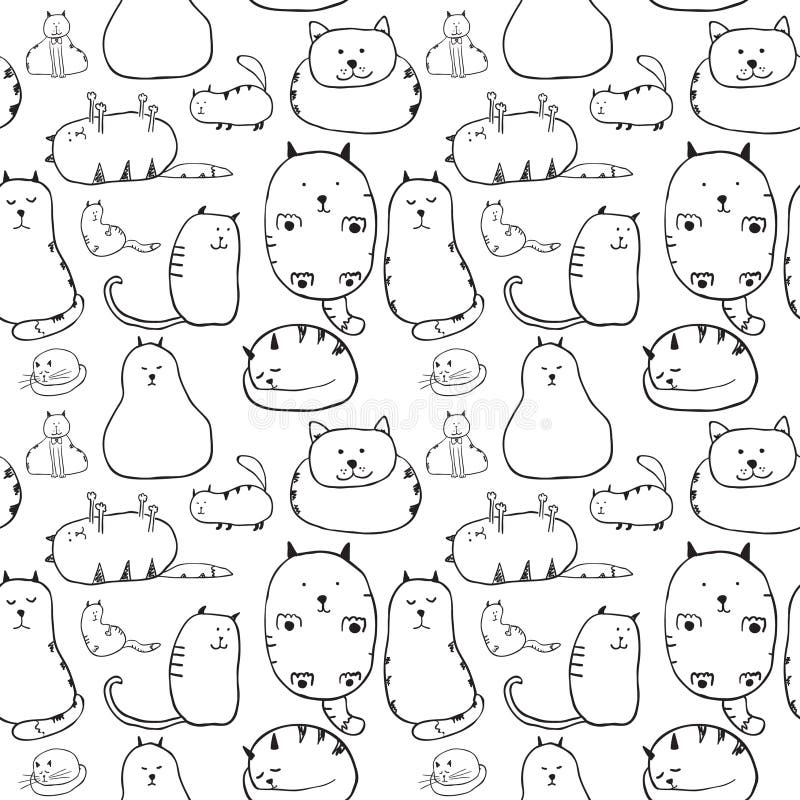 Cats. Seamless texture stock vector. Illustration of humor - 34077600