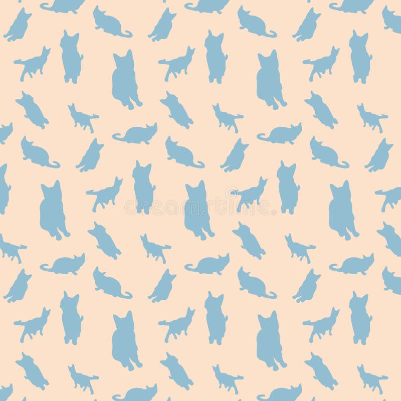Cats Silhouette Pattern Background Stock Vector - Illustration of ...