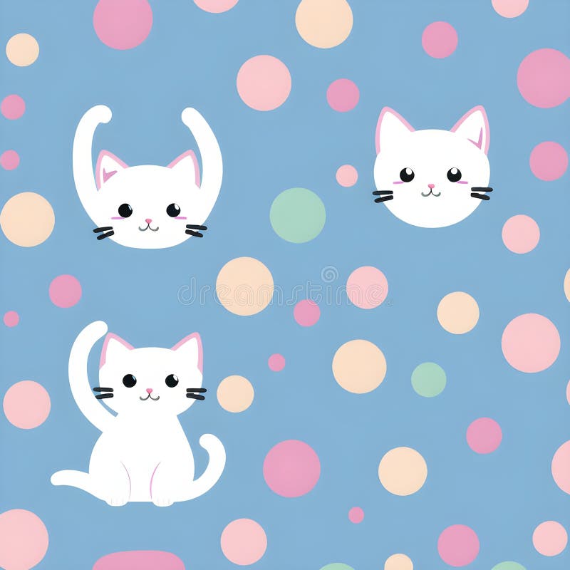 Cats and Spots Pattern stock illustration. Illustration of nose - 269540341