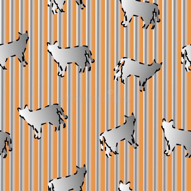 Cats on a Striped Background with a Gradient Fill. Seamless Pattern for ...
