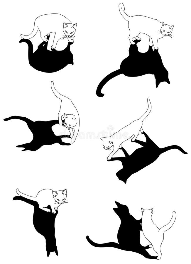 Cats and their shadows stock vector. Illustration of shadow - 87419323