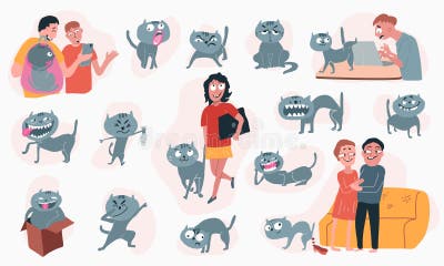 Cats Troll Faces stock vector. Illustration of punk - 288926562