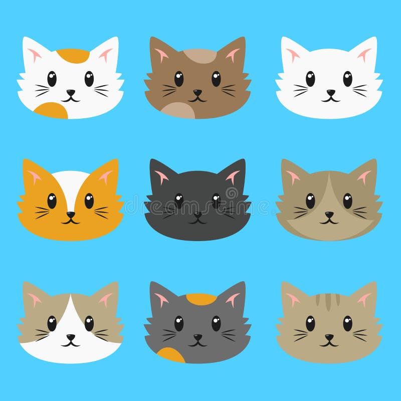 Cats Vector Collection stock vector. Illustration of cats - 90258870