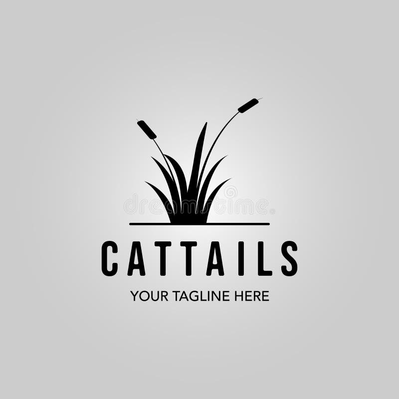 Cattails Logo Vintage Vector Minimalist Illustration Design Stock ...