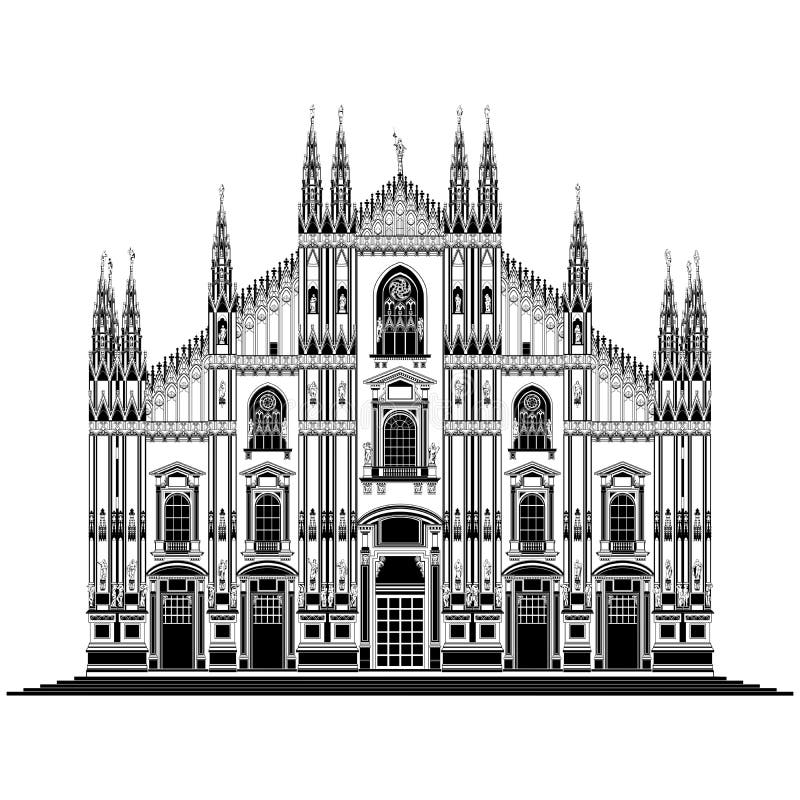 Cattedrale Di Milan, Icona Della Linea Di Milan Italia. Illustrazione ...