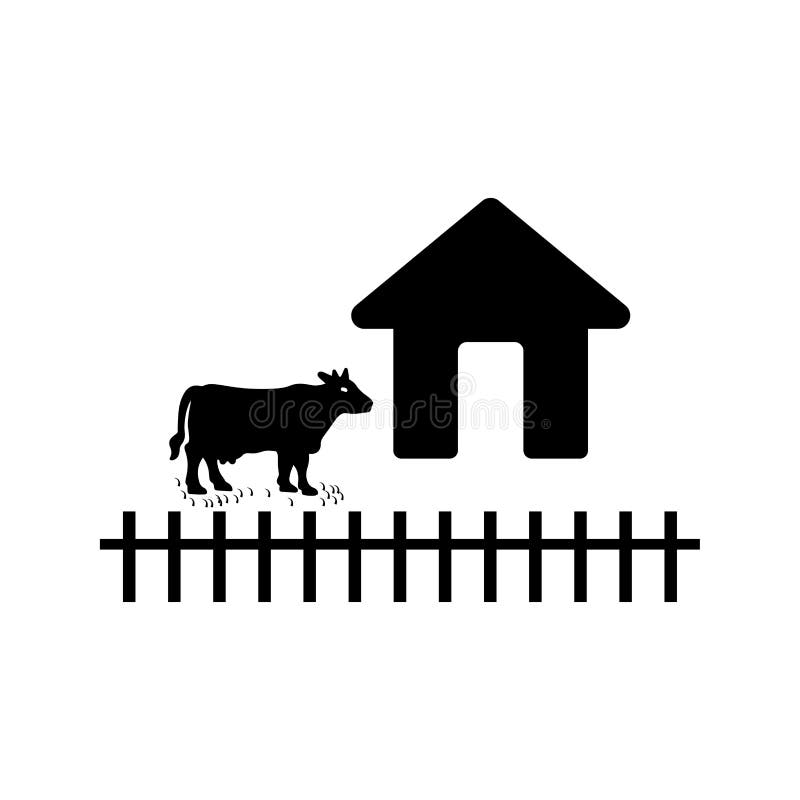 Cattle, Domestic, Feeding Icon. Black Vector Graphics Stock ...
