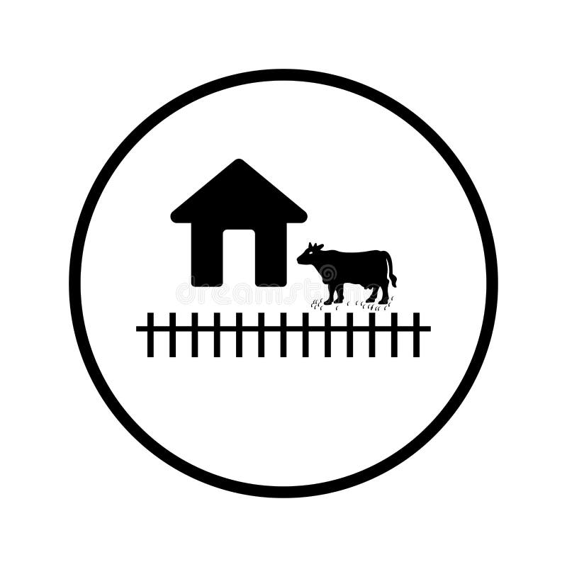 Cattle, Domestic, Feeding Icon. Black Vector Graphics Stock ...