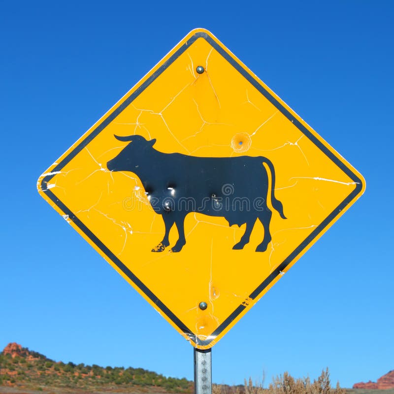 Sign Post with Cows stock image. Image of posts, fence - 58228299