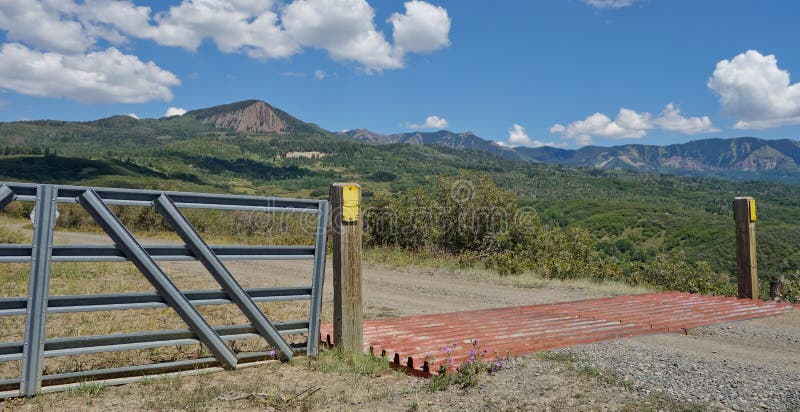 Cattle Guard and Fence in Colorado Mountains. Stock Photo - Image of ...