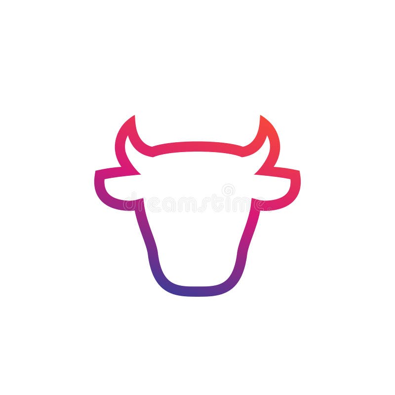Cattle Icon, Cow Head Front View, Cattle Farm Logo Stock Vector ...