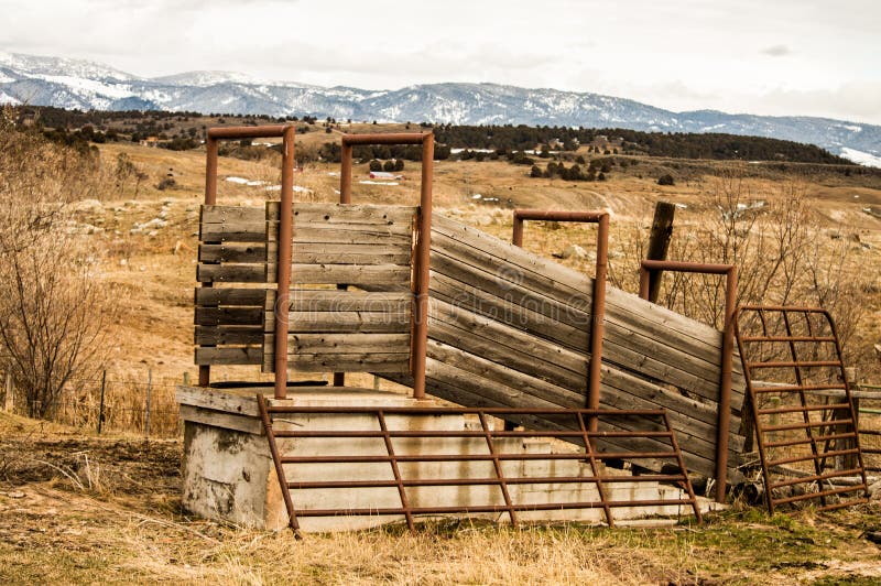 Cattle Loading Chute stock photo. Image of wood, chute - 69014326