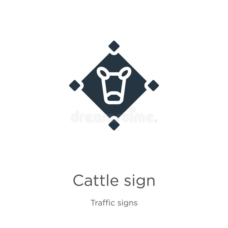 Cattle Sign Icon Vector. Trendy Flat Cattle Sign Icon from Traffic Sign ...