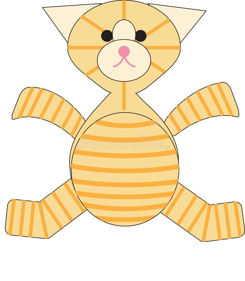 Catty stuffed tabby cat stock illustration. Illustration of catty ...