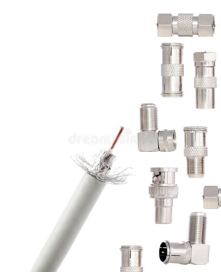 Coaxial TV Cable With Connector Stock Photo - Image of television ...