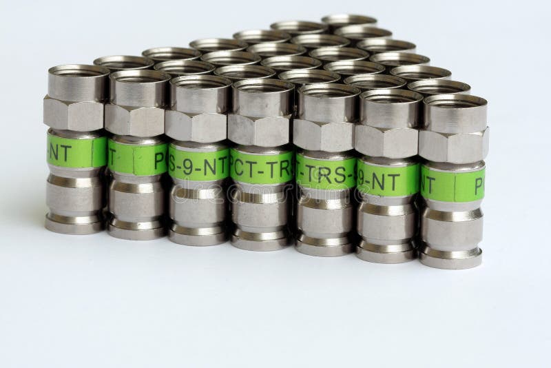 CATV Connectors and Coaxial Cable Stock Photo - Image of detail, coax ...