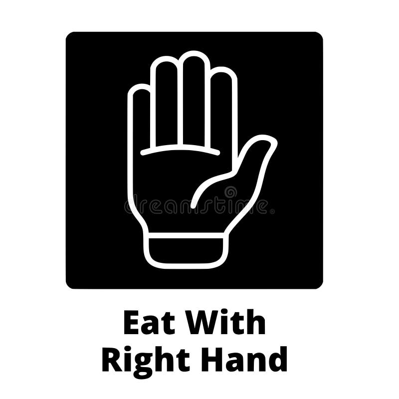 Cau4 Eat while right hand stock vector. Illustration of eating - 243183698