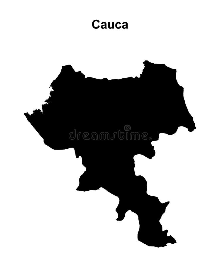 Cauca outline map stock vector. Illustration of departments - 360354209