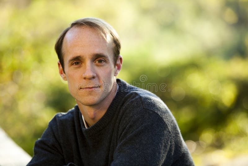 Caucasain Male Standing Alone Thinking Stock Photo - Image of male ...