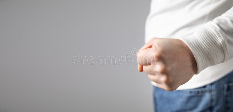 Caucasian Angry and Aggressive Man Threatening with Fist Stock ...