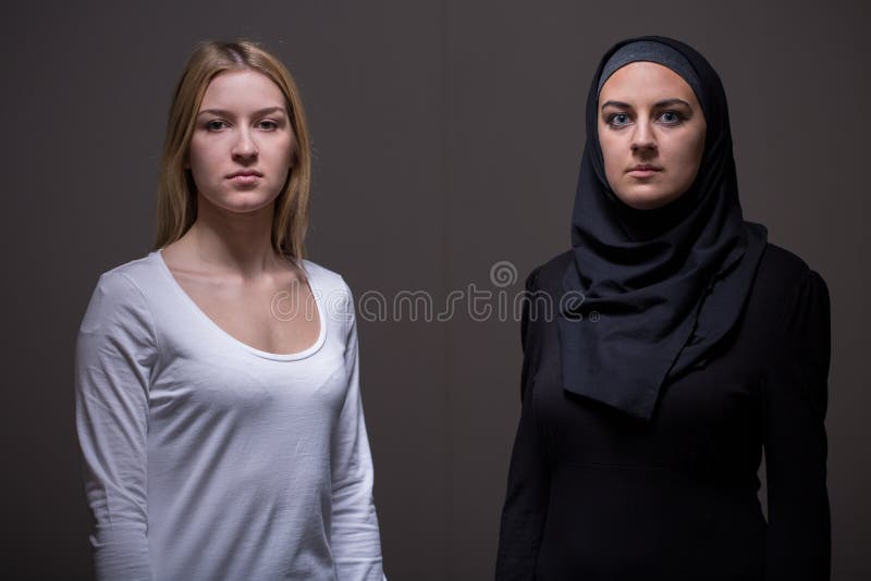 Arab and caucasian woman stock image. Image of european - 54648025