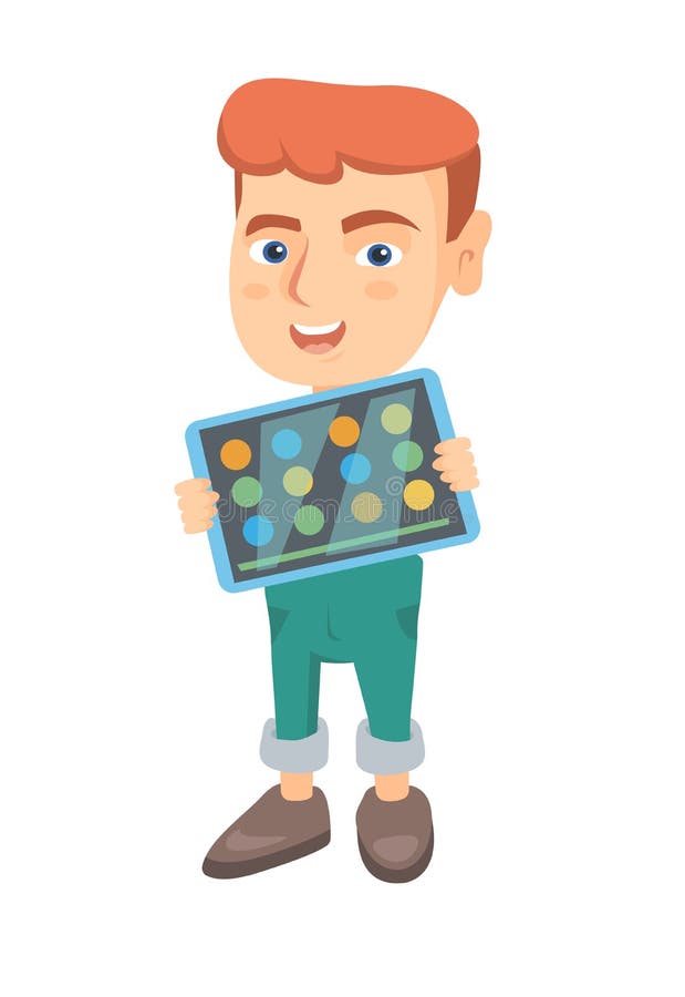 Boy Playing Tablet Stock Illustrations – 687 Boy Playing Tablet Stock ...
