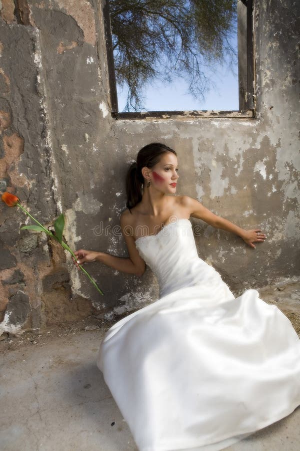 Trash the Dress Bride stock photo. Image of bride, gown - 25112630