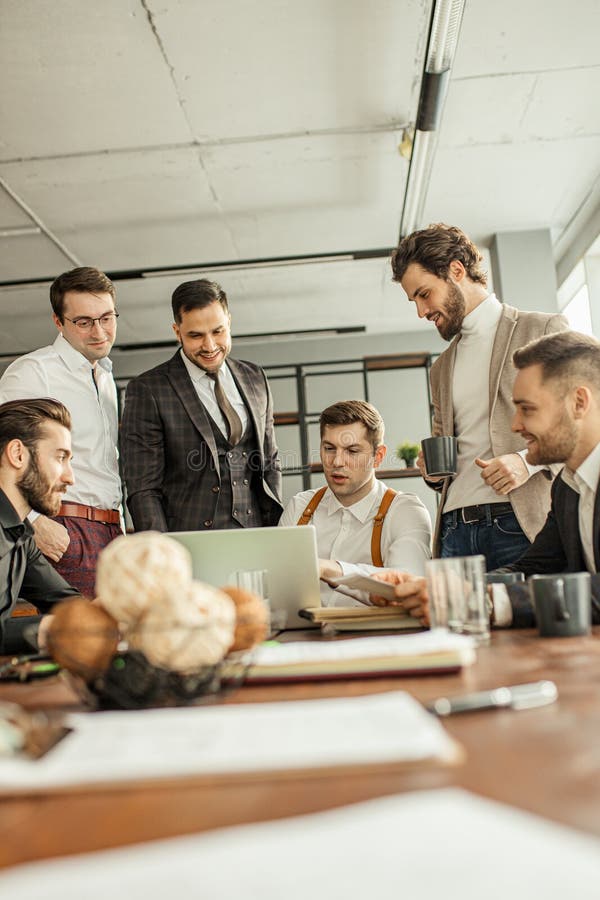 Young Business Leaders in Office Stock Image - Image of crew, friends ...