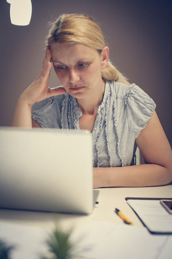 Caucasian Business Woman Having Stress. Stock Image - Image of business ...