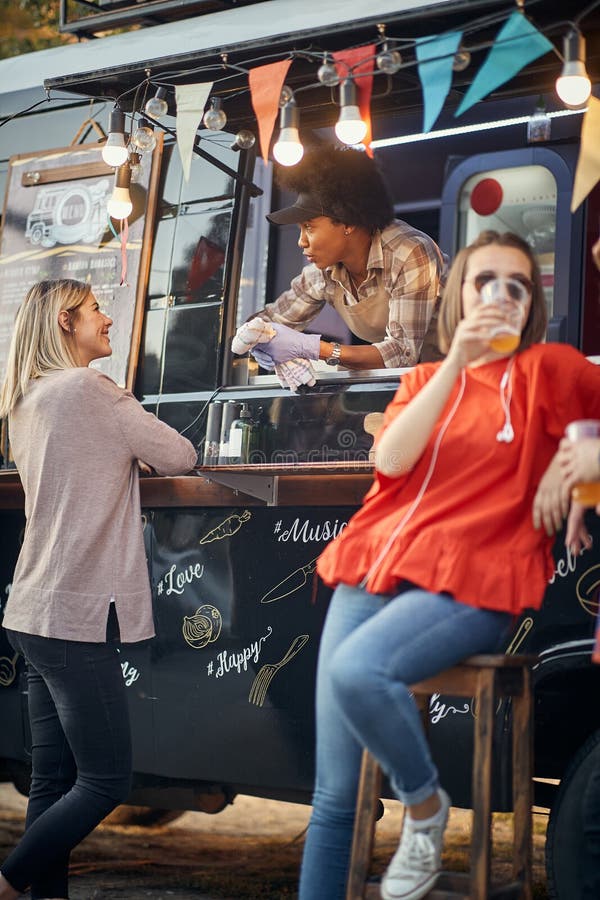 Customer Having Conversation with a Employee, Smiling Stock Image ...