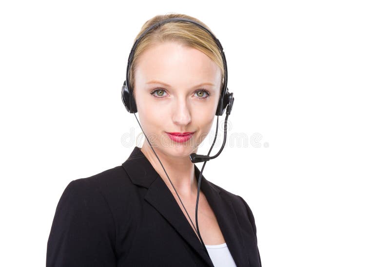 Caucasian Customer Services Operator Stock Image - Image of german ...