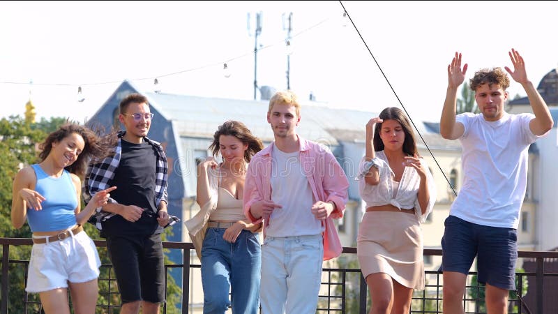 Caucasian Young People Standing in a Row Looking at Camera with Serious ...