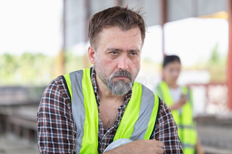 Senior Engineer and Female Foreman Team Checking Project at Precast ...