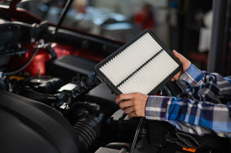 A Mechanic Changes the Cabin Air Filter of a Car. Stock Photo - Image ...