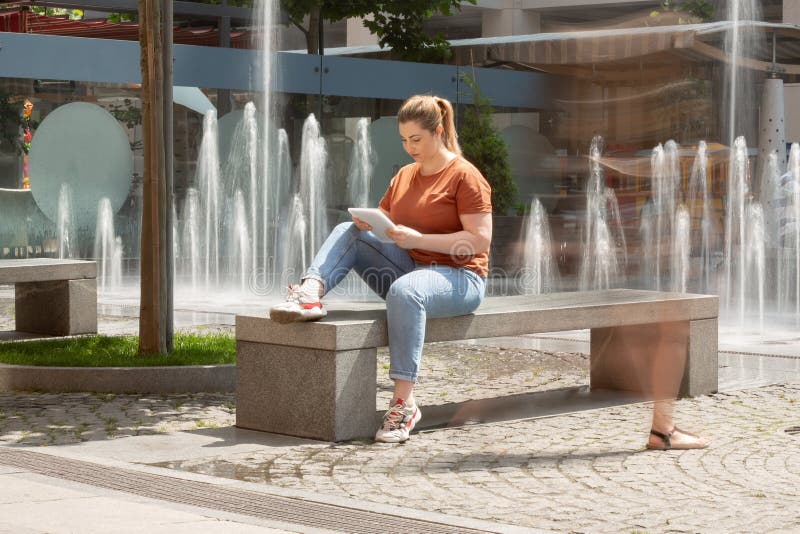 Caucasian Female Inclusive Plus-size Model in Her daily Routine ...