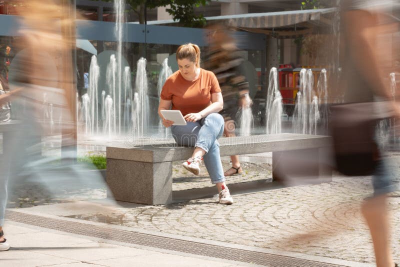 Caucasian Female Inclusive Plus-size Model in Her daily Routine ...