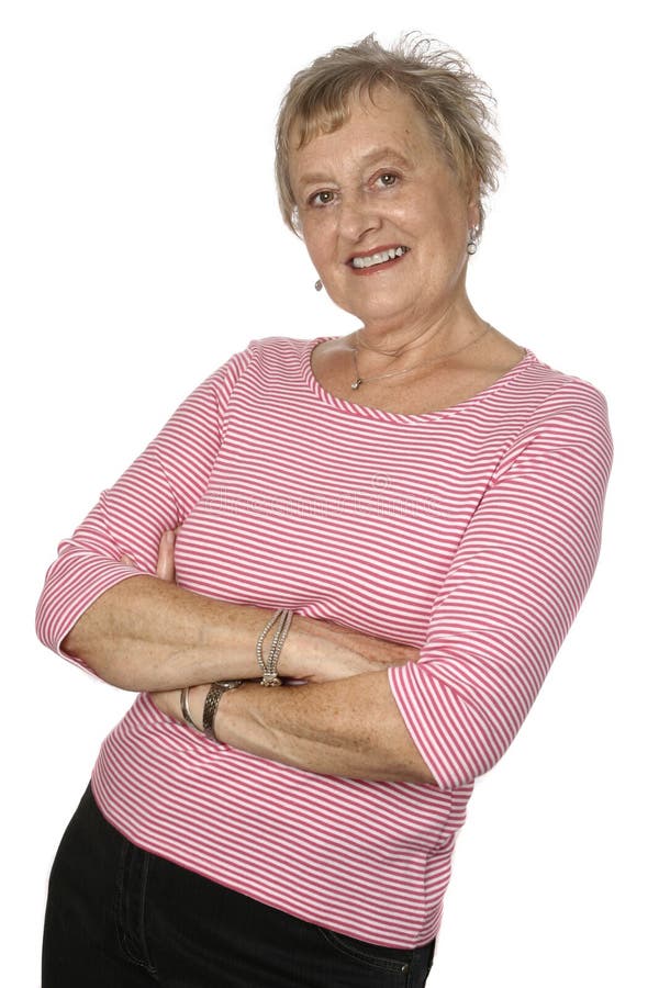 Caucasian Female Senior in Pink Top Stock Photo - Image of lifestyle ...