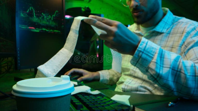 Caucasian Focused Man Programmer Checking Coding Guy Coder Male Professional Digital Engineer it ...