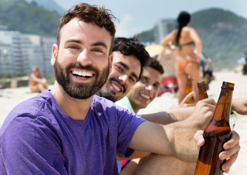 Caucasian Guy at Party at Beach Stock Photo - Image of beach, adult ...