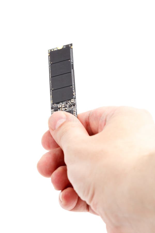 Caucasian Hand Holding NVME M.2 SSD 2280 3Dnand SLC Drive Stick ...