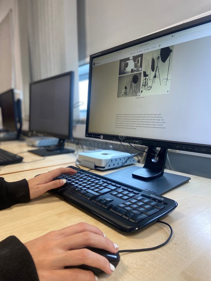 Caucasian Hands Working on a Computer Stock Image - Image of office ...
