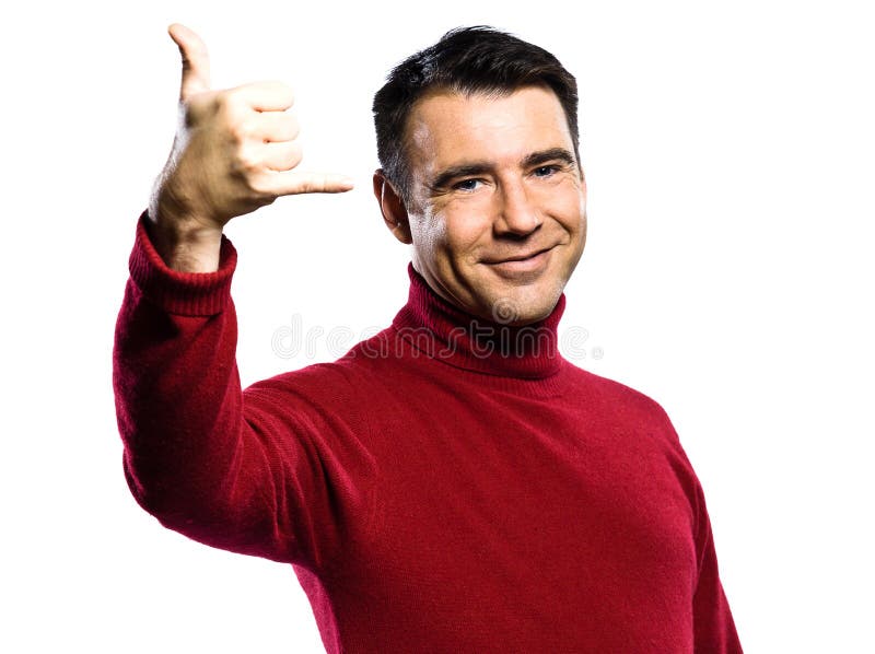 Caucasian Handsign Man Gesture Stock Image - Image of expressive ...