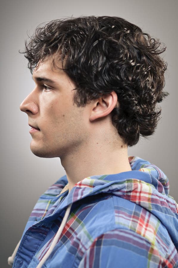 Caucasian Man Blank Expression Profile Portrtait Stock Image - Image of ...