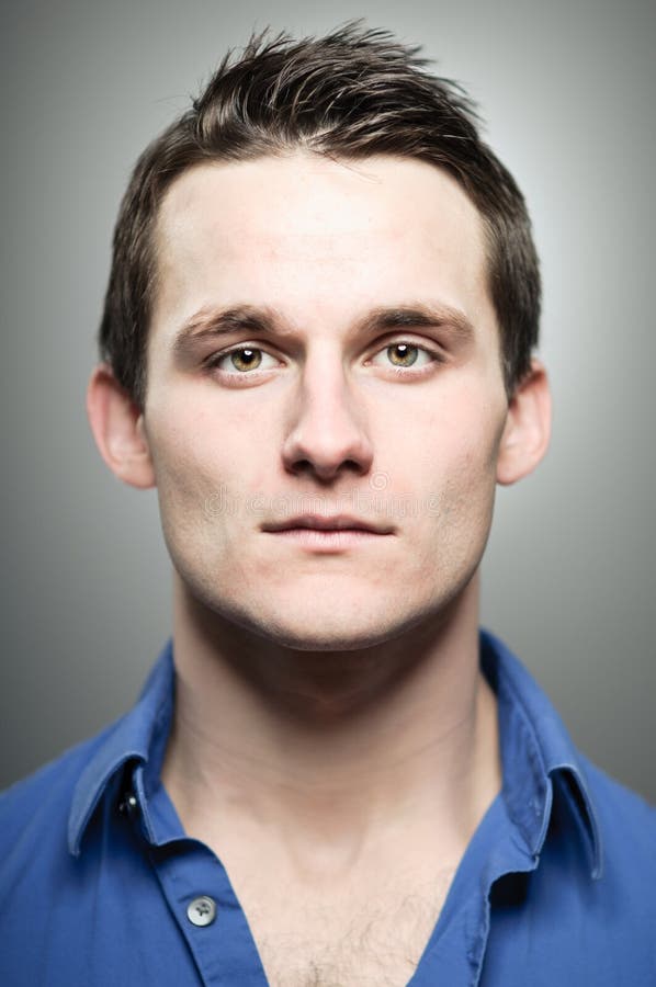 Caucasian Man Blank Expression Profile Portrtait Stock Image - Image of ...