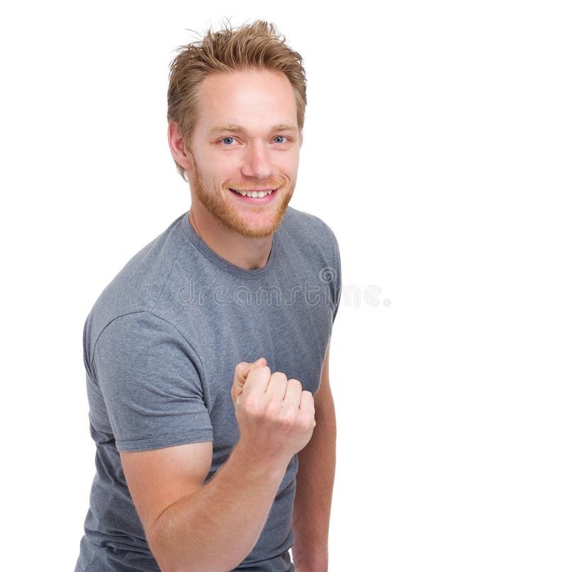 Caucasian man cheer up stock image. Image of laugh, grey - 41166893