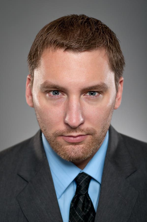 Caucasian Man Evil Stare Portrtait Stock Image - Image of adult ...