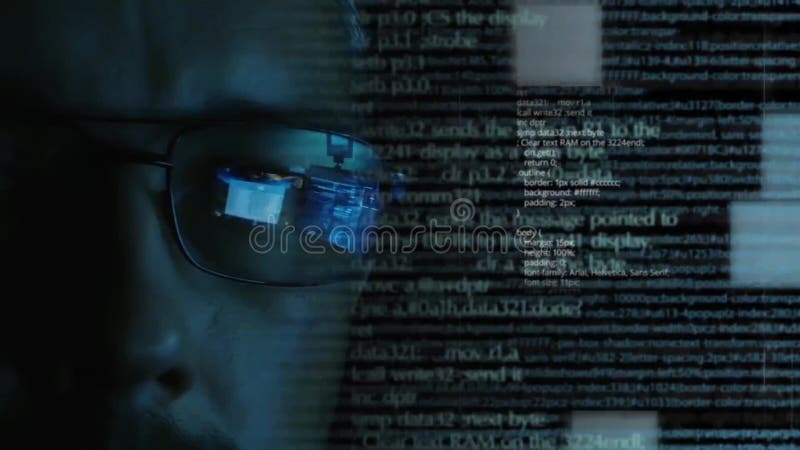 Programmer or Hacker - Software Code Reflecting in the Glass Stock Footage - Video of digital ...
